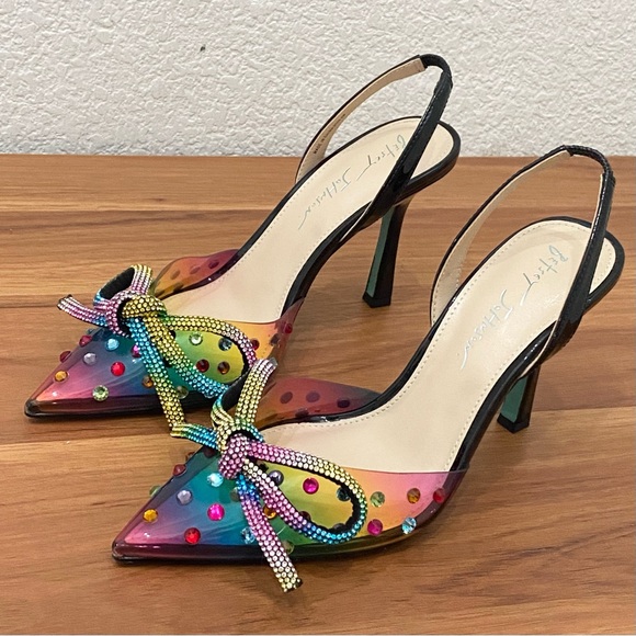 Betsey Johnson | Shoes | Betsey Johnson Deede Embellished Rainbow ...